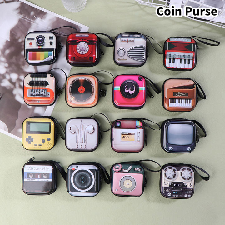 Cartoon Coin Purse Retro Musical Instruments Design Mini Cute Wallet ...