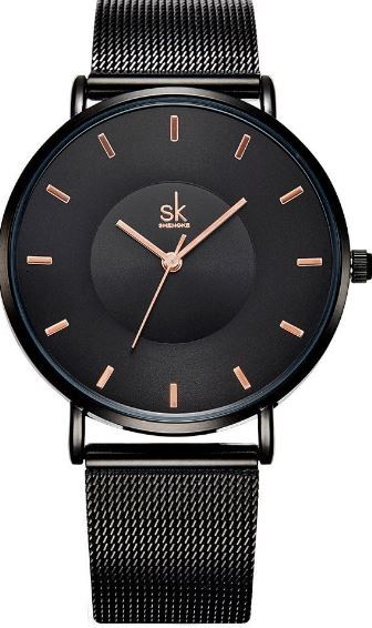 SK Watches Women Stainless Steel Band Ladies Quartz Wristwatches Women ...