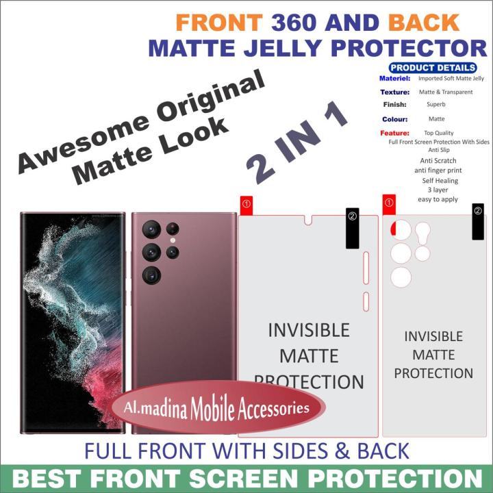 SAMSUNG S22 ULTRA high QUALITY FRONT and BACK MATTE JELLY PROTECTOR 2 ...