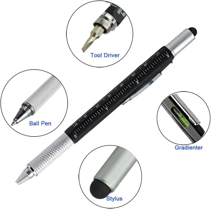 7-in-1 Multifunction Ballpoint Pen: Stylus, Ruler, Screwdriver, and ...