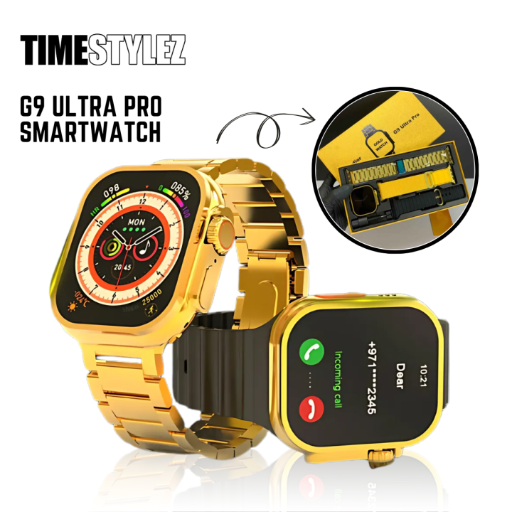 G9 Ultra Pro Max Smart Watch (Golden Edition) – 49MM Ultra Series 8 ...