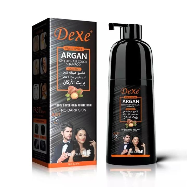 Dexe Argan Speedy Hair Color Change Dye Shampoo 420ml | Daraz.pk