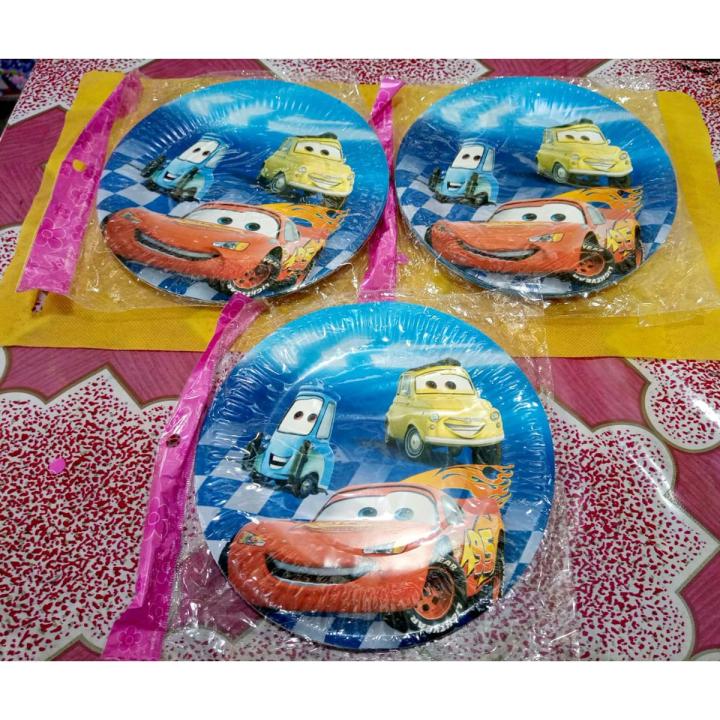 McQueen Cars Theme Plates for Birthday Party Pack of 10 Pcs | Daraz.pk