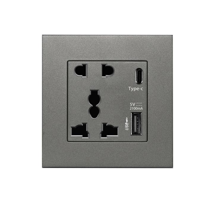 Power 2100MA USB Outlet Crystal Glass Panel 13A UK Wall Type C ...
