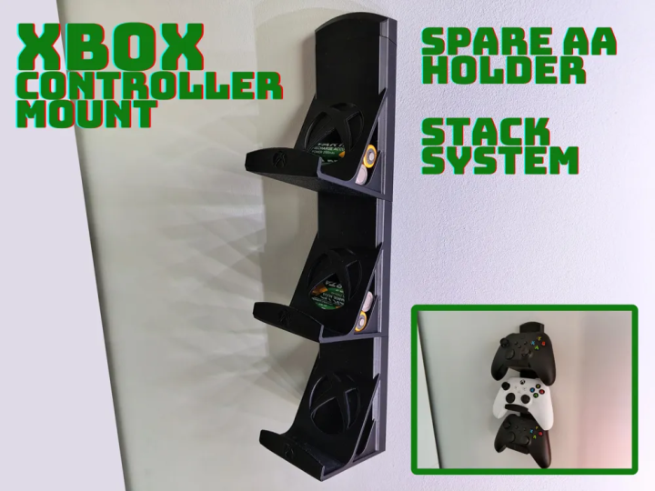 Xbox Controller Mount Triple – Space-Saving Wall Holder for 3 ...