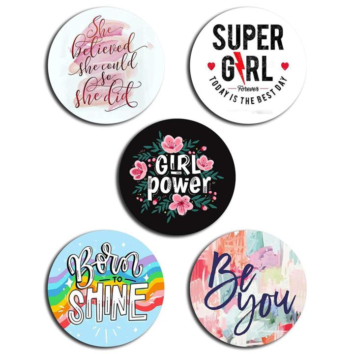 GIRLS POWER button badges PACK OF 5 | Daraz.pk