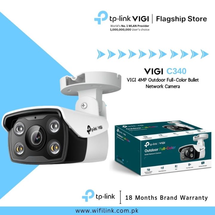 TP-Link Bullet Network Camera VIGI C340 VIGI 4MP Outdoor Full-Color ...