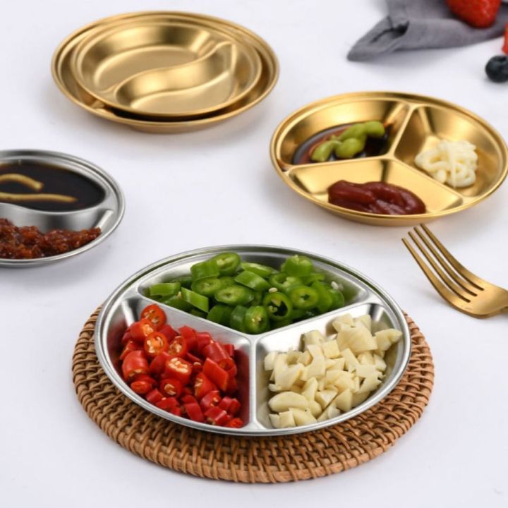 NEW Stainless Steel Sauce Dishes Gold Silver 10/12/14cm Sauce Plate ...