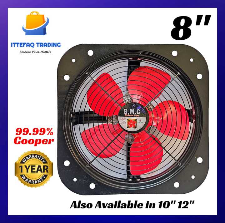 Exhaust Fan 8 inch Metal Body 99.99% Pure Copper Winding with1 Year ...