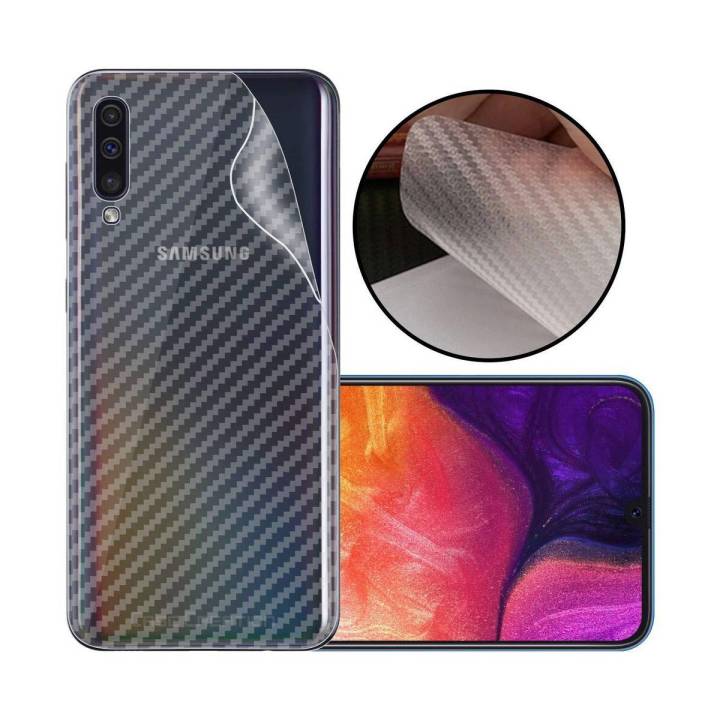 Samsung Galaxy A50 Carbon Fibre Skin Sticker Back Protector Texture ...
