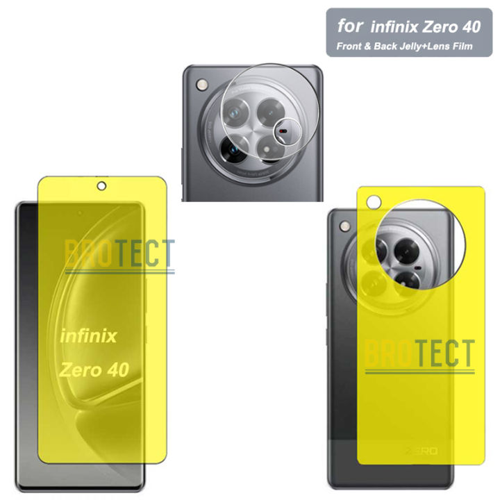 3 IN 1 infinix Zero 40 Front Jell Screen Protector + Back Jelly ...