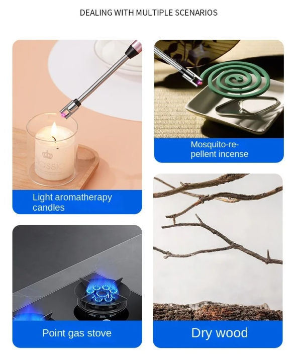 Rechargeable Electric USB Lighter – Windproof Arc Lighter with LED ...