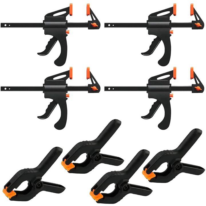 fasdaga 8 Pieces F-Clamps Clamp Kit, Quick Release Screw Clamps Clamps ...