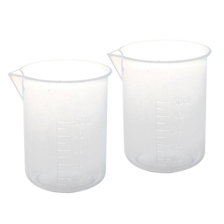 2 pcs 50 ml laboratory plastic water measuring cup Transparent | Daraz.pk