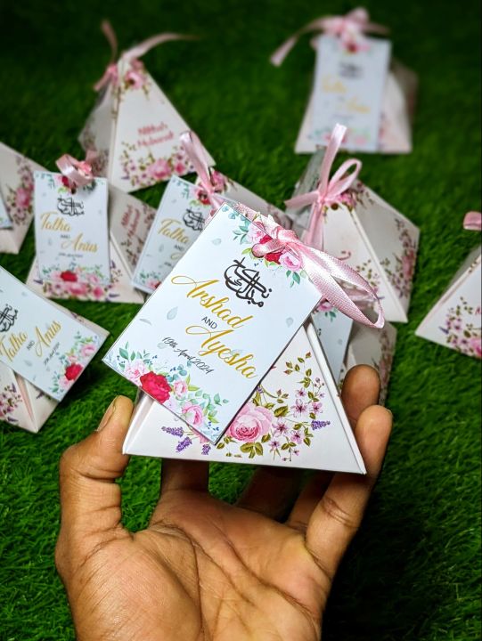 Customized Nikkah Box (50) pcs pack Triangle bid boxes for Nikkah Best ...