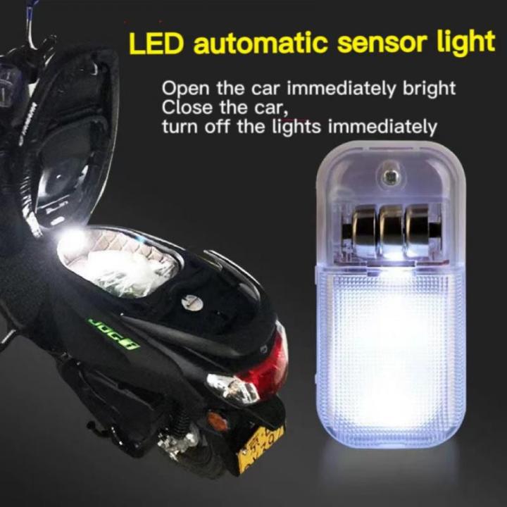 White Motorcycle car compartment induction light safety warning light ...