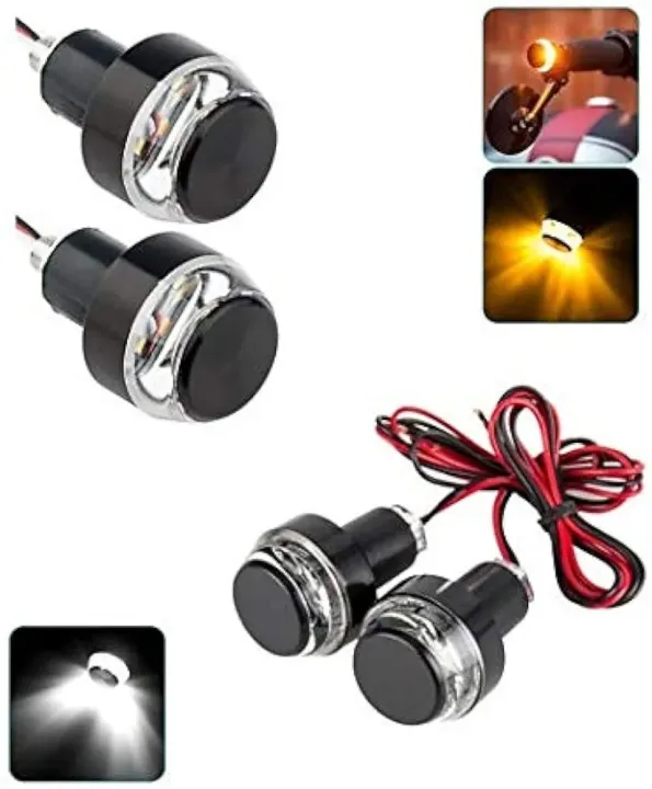 Bike (d)Grip bar End Turn SIgnal Light Indicator Flasher Handle Bar ...