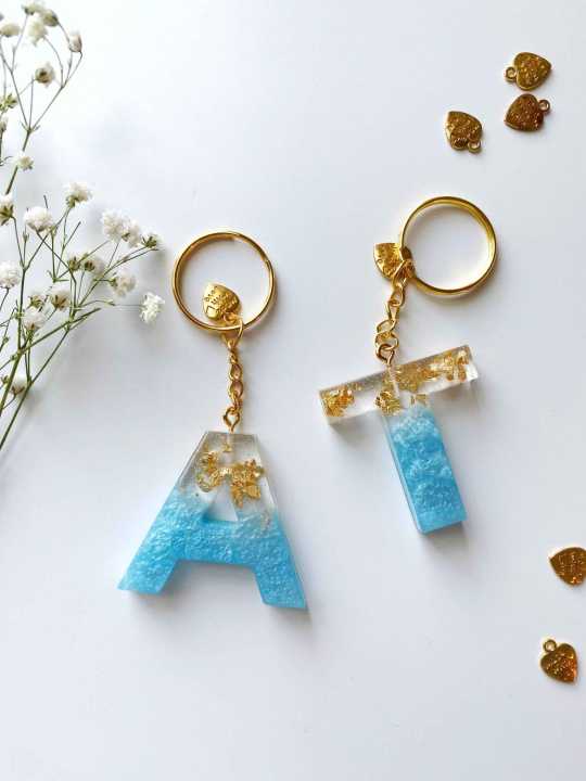 Resin keychain Handmade custom 3D letter Alphabet A-Z | Daraz.pk