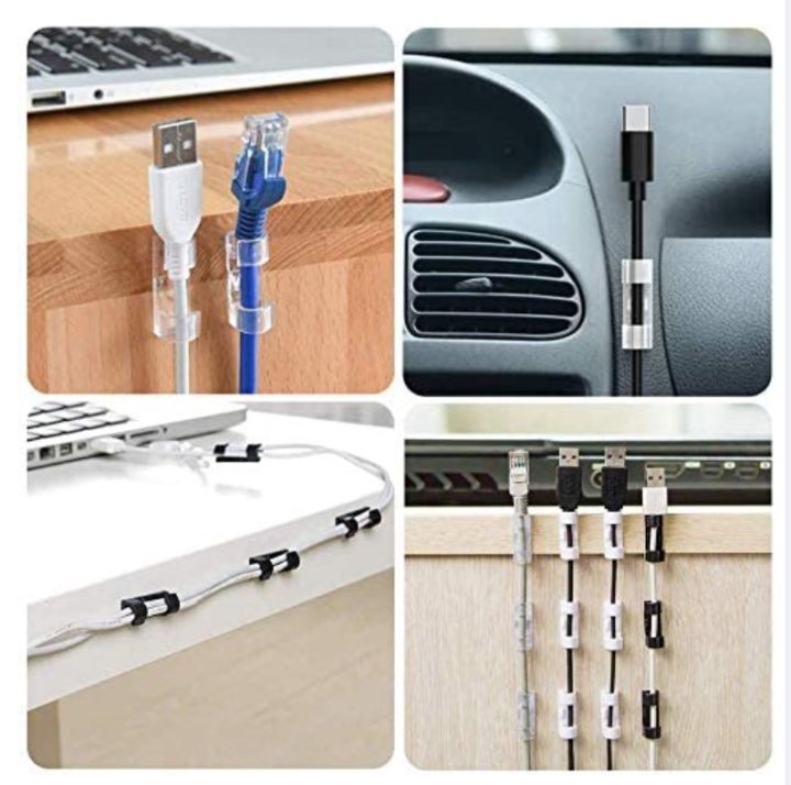 Big Wire Clip 5 Pieces Self Adhesive Crystal Design Cable Clips ...