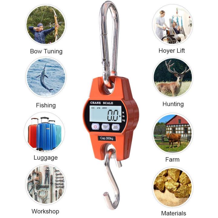 Handheld Scale, 300KG Portable 3 Unit High Accuracy Digital Hanging ...