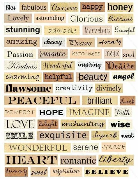 Vintage Aesthetic Word Stickers Sheet – (Uncut A6 Size | 15x10cm ...