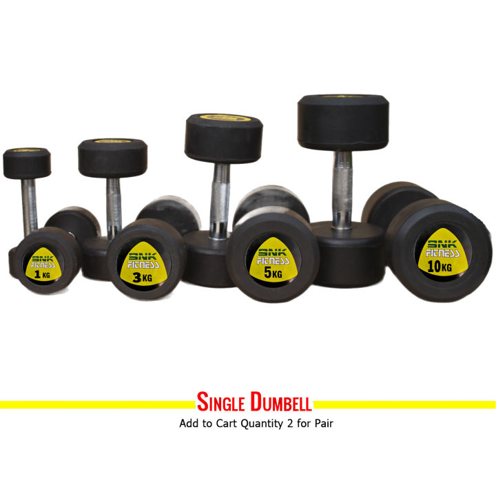 SNK FITNESS Rubber Coated Dumbbell - New Stylish Design Dumbbells Available in 2kg, 3kg, 4kg ...