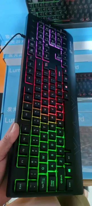 GAMING RGB WIRED KEYBOARD ERGONOMIC High Quality Soft Button Light ...