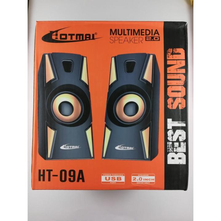 SUPER HOTMAI HT-09 2.0 CHANNEL MULTIMEDIA SPEAKERS WIRED LOUD SOUND SPEAKERS USB POWERED | Daraz.pk