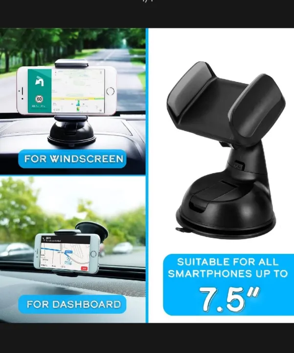 AS Car Phone Holder Universal 360 Degree Flexible Dashboard Windshield ...