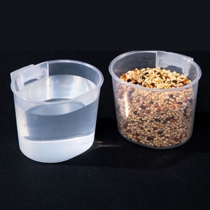 Practical Transparent Bird Feeding Cup Hanging Bird Drinker Parrot ...