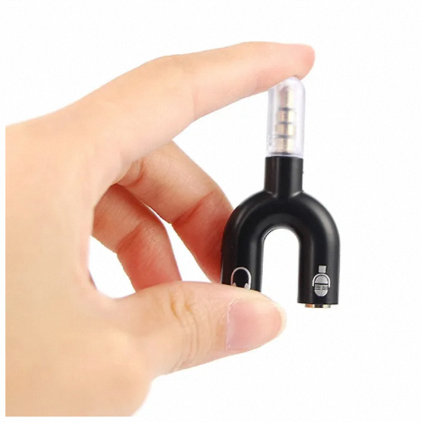 U Shape 3.5mm Stereo TRRS 4 Pole Plug to Mic & Headset Female Audio ...