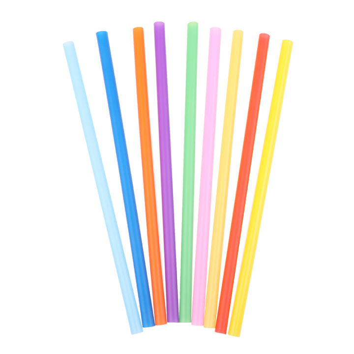 100 Pieces 10*260mm Plastic Drink Straws Extra Long Bold Straight Tube ...