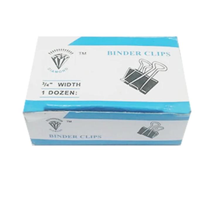 Binder Clip 19Mm - Black Dabbi (12Pcs) | Daraz.pk