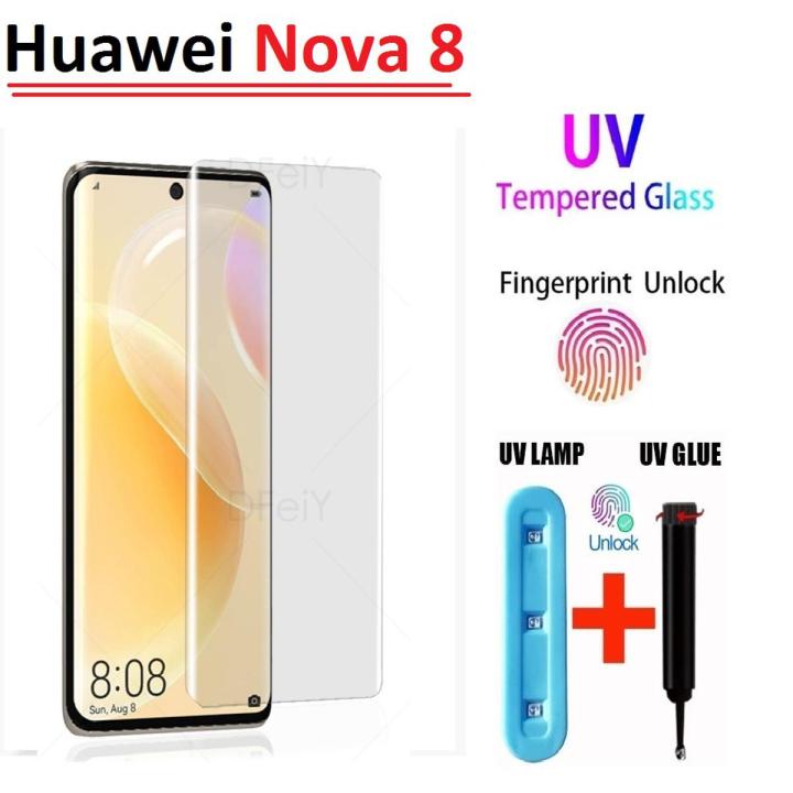 Huawei Nova 8 UV Tempered Glass Screen Protector Full Curved Protector ...