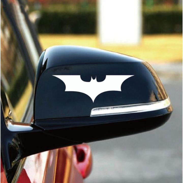 2Pcs Batman Logo Sticker for Rear View Mirrors (White) Vinyl Decal ...