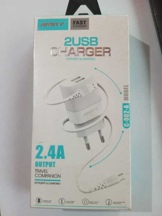Mobile Charger Ansty Fast Charger With Double USB 2 Port | Daraz.pk