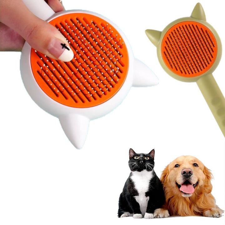 140° Curved Pin Bristle Pet Comb Dog Cat Rabbit Fur Removal Massage ...