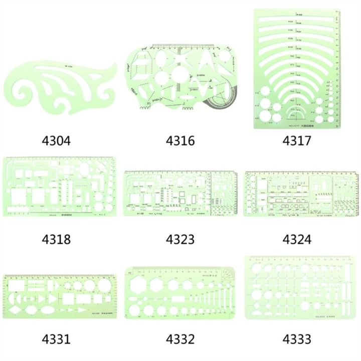 Stationery Students Multi Shaped Measuring Tool Stencil Circles ...