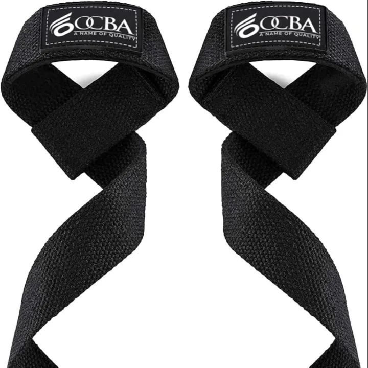 OCBA Weight Lifting Straps Black Flexible Gym Straps Wrist Wraps ...
