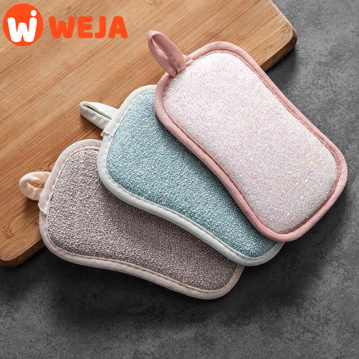 【WEJA】Multifunctional double-sided magic cleaning sponge cloth dish ...