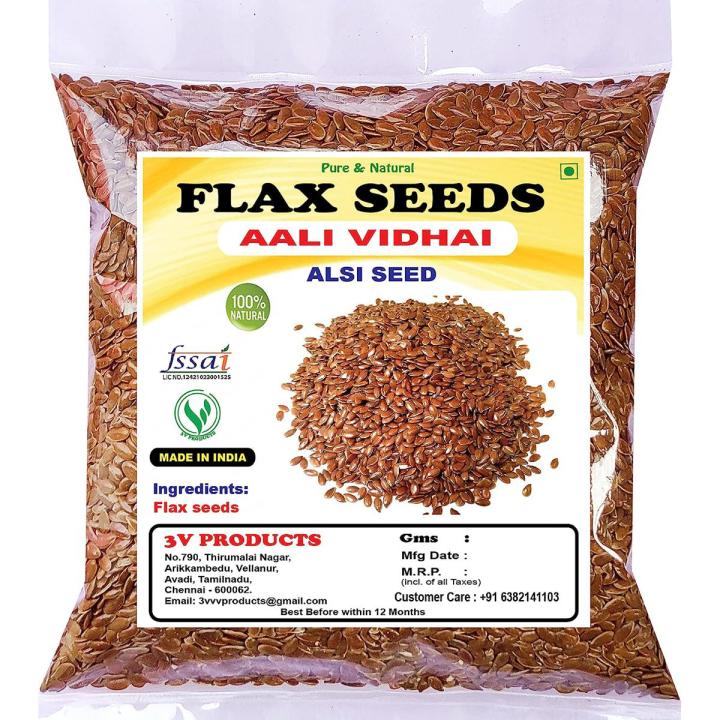 3V PRODUCTS : Flax Seeds 100g | Aali Vidhai | Alsi Seed | Agase Beeja ...