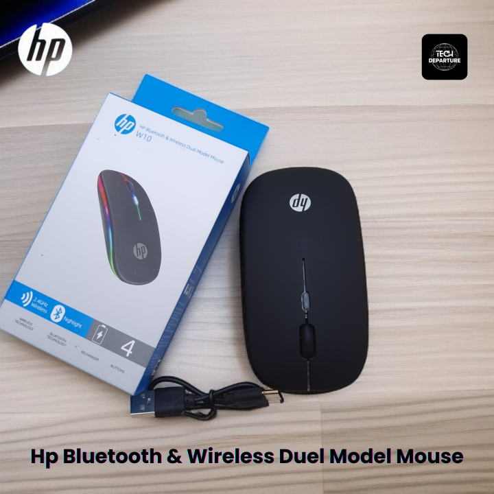 HP W10 Wireless RGB Bluetooth, Wireless, Slim Mouse, Wireless Mouse for ...