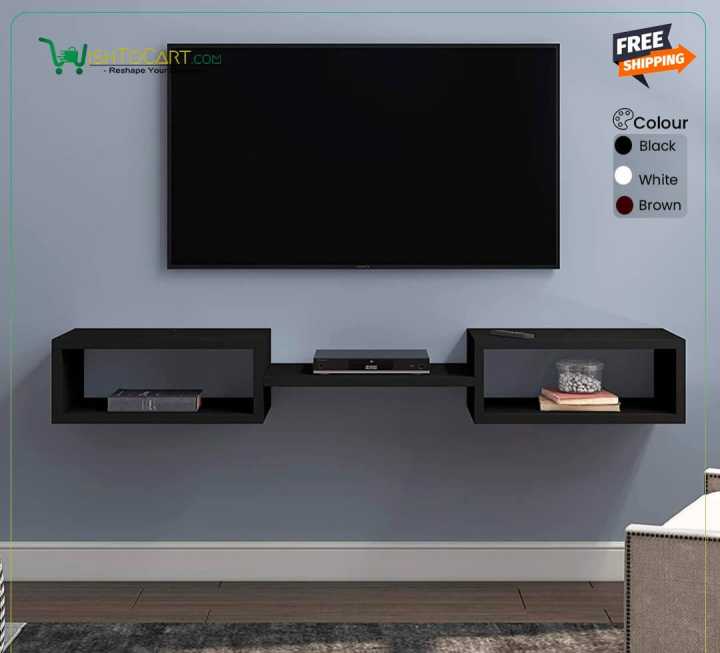 Led tv shelf Wall mounted Lcd racks Wall Mounted Media Console Floating ...