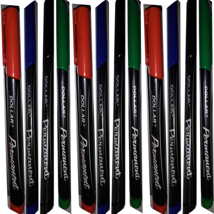 Dollar Permanent Marker / Chart Marker Pen Multicolor (12 Pcs) | Daraz.pk