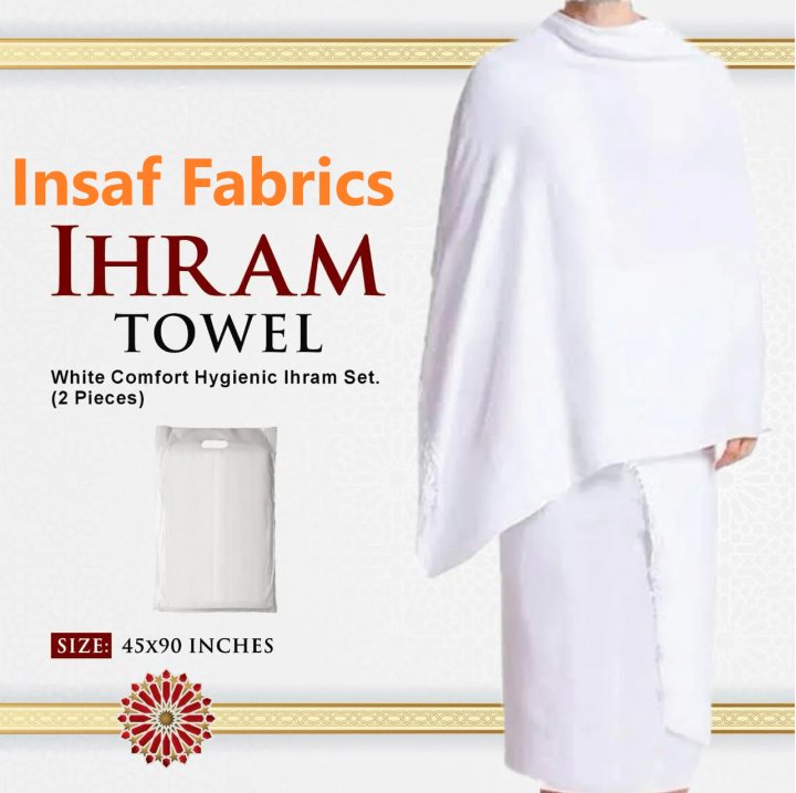 Premium 100% Cotton Ihram for Men – 2-Piece Towel Ihram Set for Hajj ...