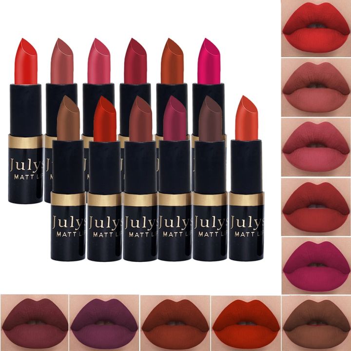 Julystar Pack Of 12 pcs New Matte Long lasting Lipstick For Girls and ...