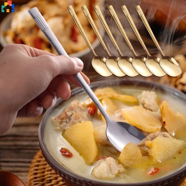 1/2Pcs Stainless Steel Thickened Spoon Lantern Shape Soup Scoop ...