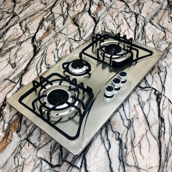 Zee 3 Burner Heavy Stainless Steel Hob STOVE (Flame Protector Heavy ...