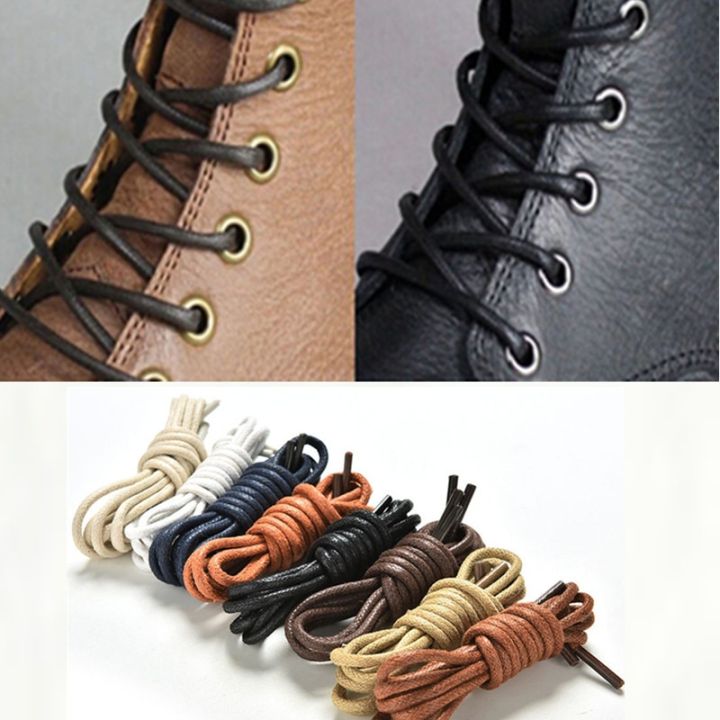 1pair 75-85cm fashion casual leather shoelace multi color cotton waxed ...