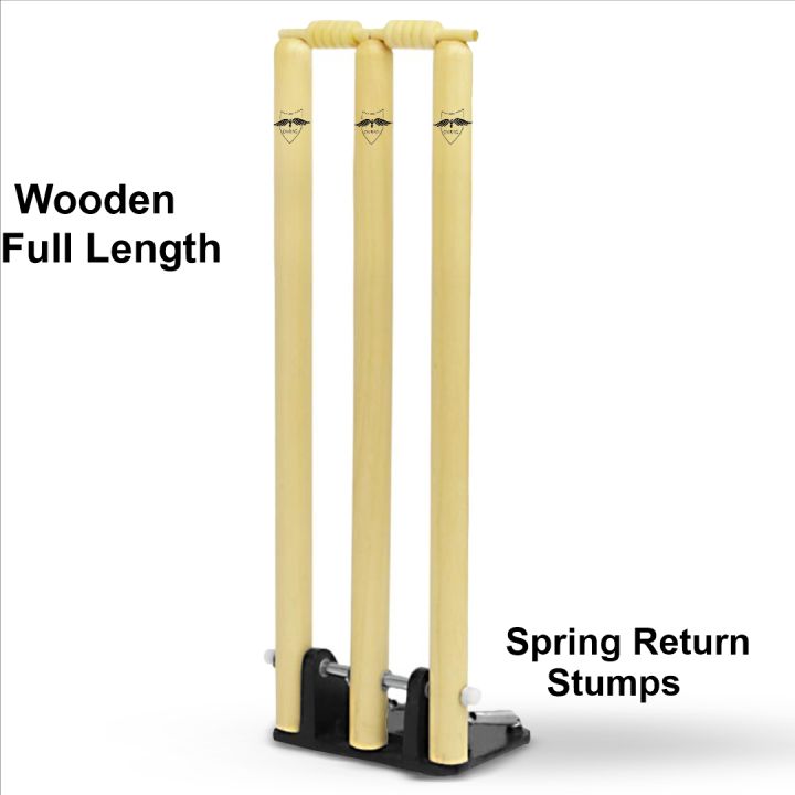 Cricket Wooden Spring Wickets Hard Ball And Tape Ball Spring Return ...